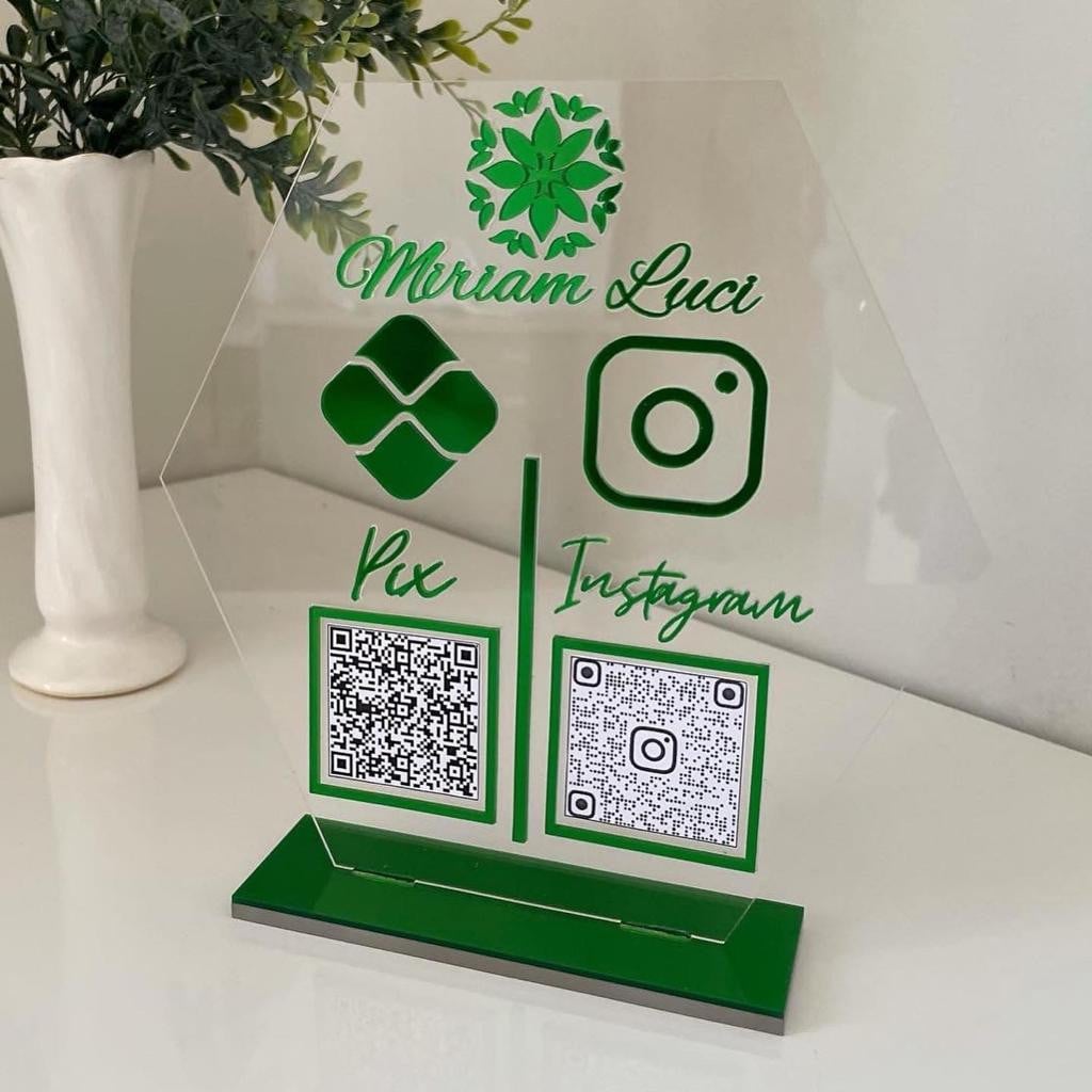 Placa Display 2 QR CODE em Acrílico - Compre online e parcele em 12 ...